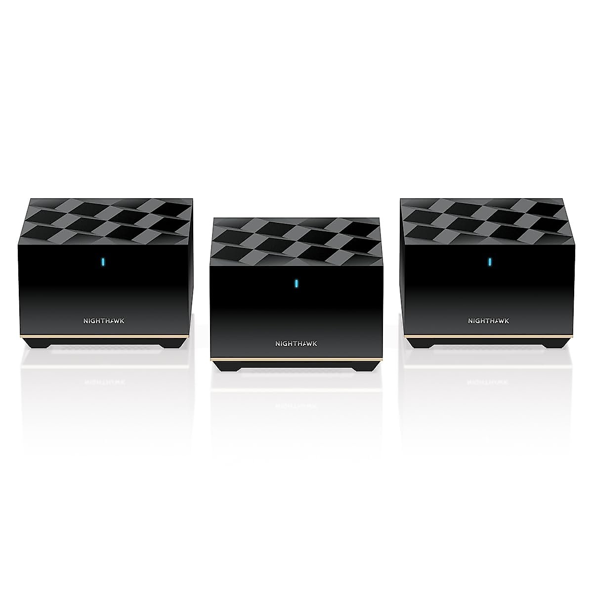 NETGEAR Nighthawk Tri-Band Whole Home Mesh WiFi 6E System (MK93S) – Router + 2 Satellite Extenders - 5.7Gbps Speed - Coverage up to 7,500 sq. ft., 100 Devices - Includes 1-Yr Armor - AXE5700 802.11ax