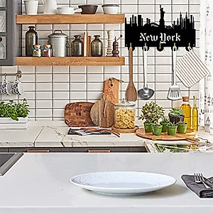 XDG New York City Attractions 2 Household Decor Wooden Wall Hooks Wall Hanger Coat Rack Keys Bags Clothes Multi-Purpose Keys Handbags Hook Gift for Designer