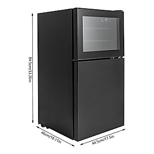 DYRABREST 30 Bottles Wine Fridge Dual Zone Adjustable Temperature Wine Cooler Refrigerator Fast Cooling Low Noise Freestanding Wine Cellar for Red White Wine Champagne in Home, Kitchen and Bar
