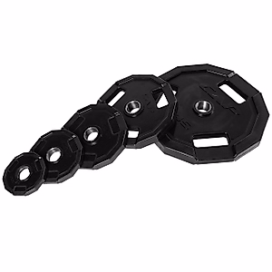CAP Barbell 12-Sided Rubber Olympic Grip Weight Plates, Black, Single, 5 Pound