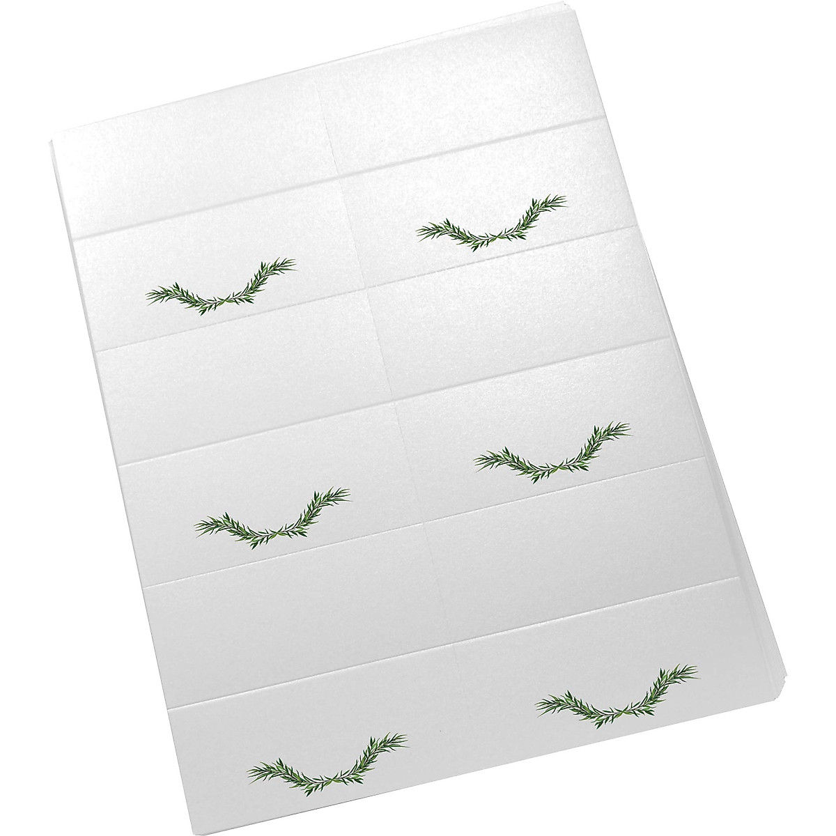 Wreath and Greens Garland Swag Printable Place Cards, Set of 60 (10 Sheets), Laser & Inkjet Printers - Wedding, Party, Dinner, and Special Events - Made in the USA