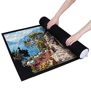 Becko US Puzzle Mat Roll Up Puzzle Mats for Jigsaw Puzzles Puzzle Roll Up Mat Puzzle Board Puzzle Keeper Puzzle Storage with Drawstring Storage Bag for Up to 1500 Pieces