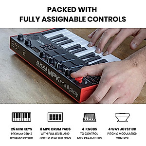 AKAI Professional MPK Mini Play MK3 and M-Audio HDH40-25-Key USB MIDI Keyboard Controller with Beat Pads, Studio Headphones and Software Suite