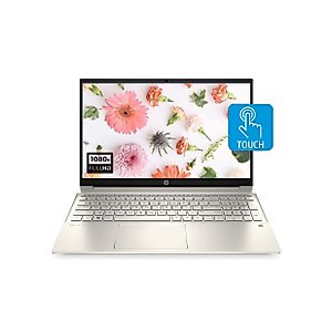 HP Pavilion Touchscreen i7 Laptop, 15.6" FHD Touch, 32GB RAM, 2TB PCIe SSD, Backlit Keyboard, Wi-Fi 6, Bluetooth, Thunderbolt 4, Windows 11 Home, Lunar Gold