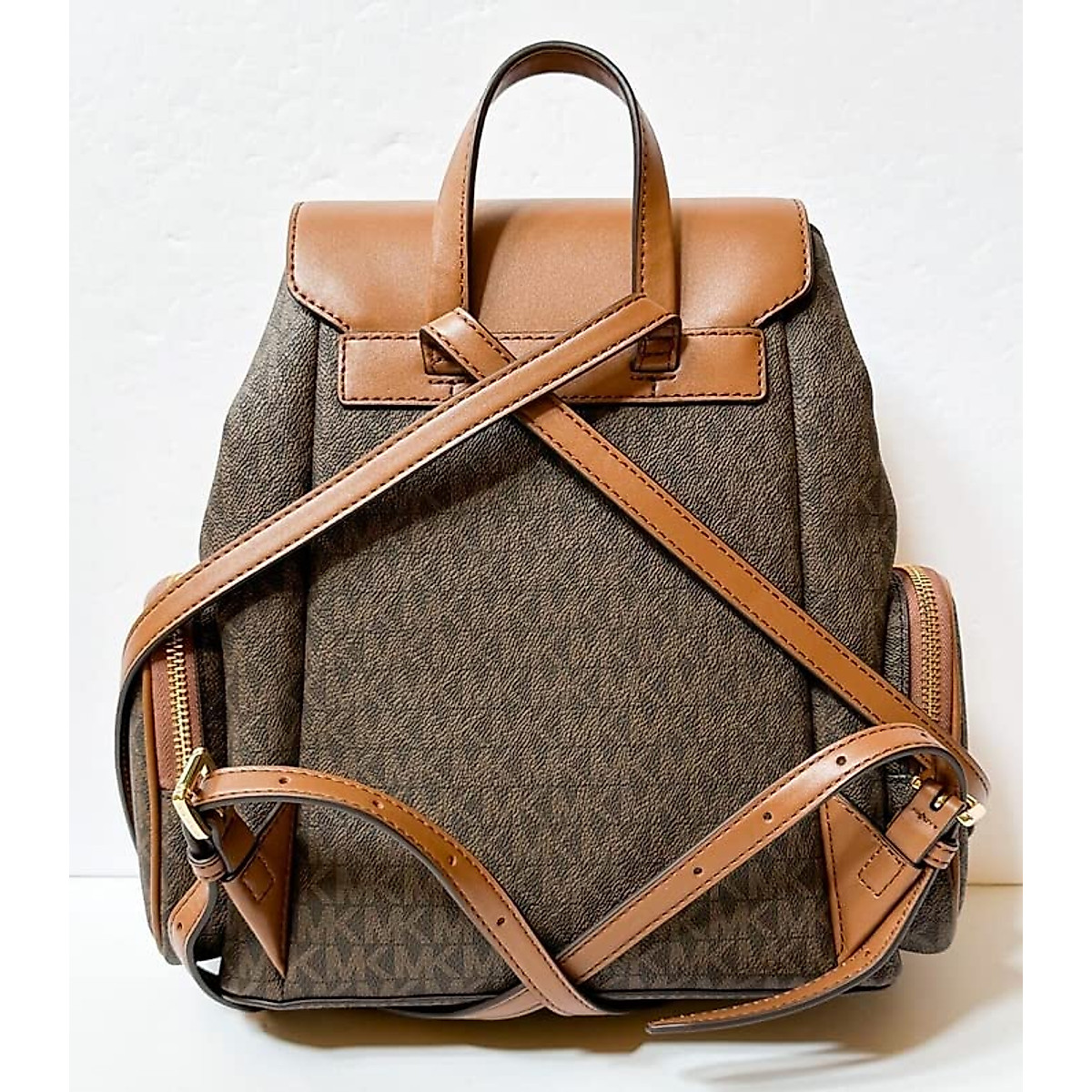 Michael Kors Jet Set Medium Womens Pebbled Leather Backpack (Brown)