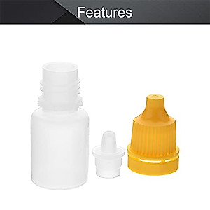 Othmro 20Pcs 0.2oz Lab Dropping Bottles 5ml PE Plastic Bottles Lab Eye Dropper Bottles Squeezable Eye Liquid Drop Bottle Small Mouth Drop Bottles Sample Seal Storage Bottles with Yellow Cap for Travel