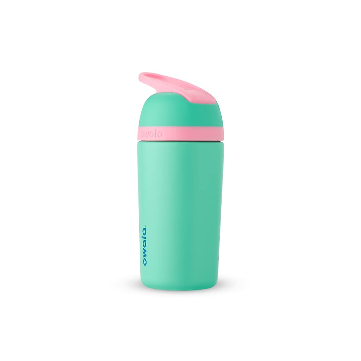 Owala Kids Flip Insulated Stainless-Steel Water Bottle with Straw and Locking Lid, 14-Ounce, Teal & Pink (C05524)