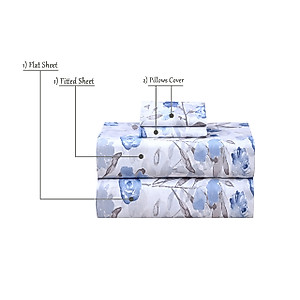 RUVANTI 100% Cotton Sheets - Crispy Cooling Percale Sheets for Full Size Bed, Breathable & Durable Full Sheet Set, 16 Inches Deep Pocket Bed Sheets, Monotones, 4 Pieces