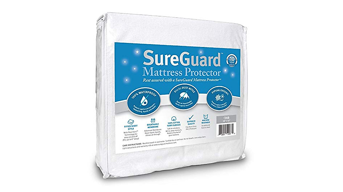 SureGuard Crib Mattress Protector - Waterproof & Soft