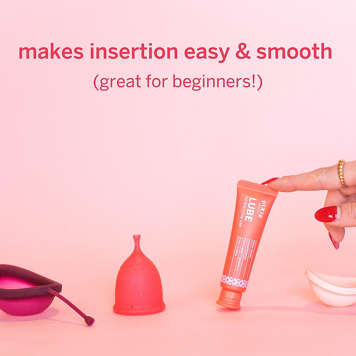 Pixie Menstrual Cup Lube - Make it Easy to Insert Your Period Cups - All Natural Water Based Lubricant - Very Useful for Menstrual Disc Users (20 ML)