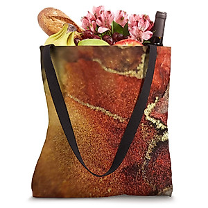Rust Red & Orange Modern Art Alcohol Ink Distressed Pattern Tote Bag