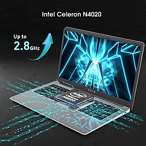 SGIN Laptop 15.6 Inch, 4GB DDR4 128GB SSD Windows 11 Laptops with Intel Celeron N4020C(up to 2.8 GHz), Intel UHD Graphics 600, Mini HDMI, WiFi, Webcam, USB3.0, Bluetooth 4.2
