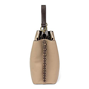 CHALA Charming Satchel with Adjustable Strap - Metal Dragonfly - Taupe