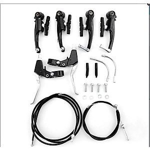 Tongli Mountain Road Bikes Brake Kit V-Brake Bikes Brake Set Cables Caliper Kit (Black)