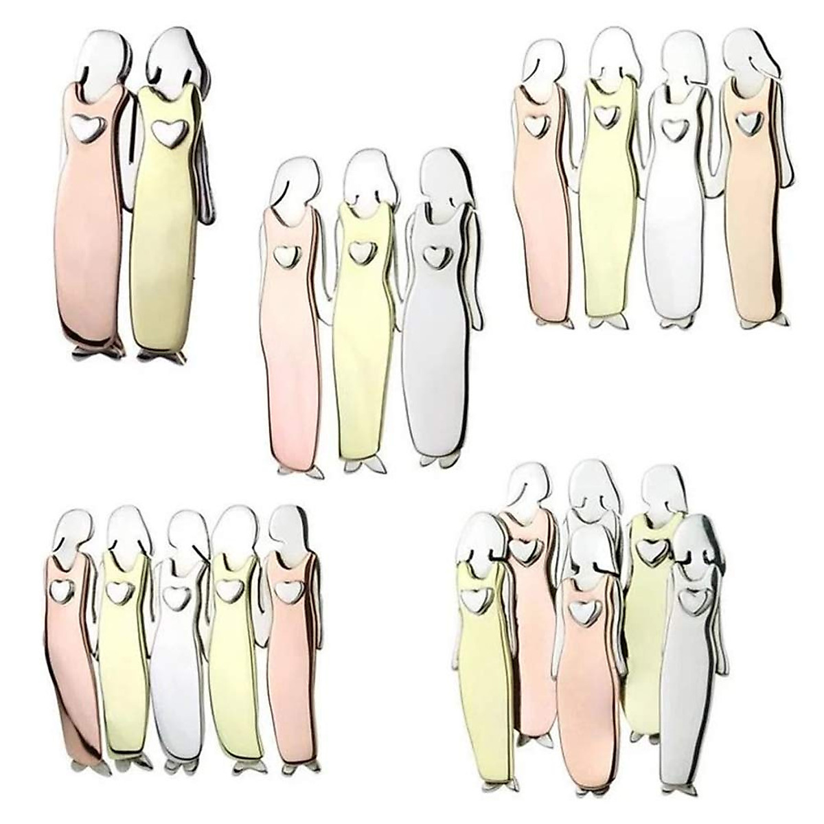 Alloy Sister Brooch Pin Set: 3 Sisters Clothing Pin Best Friends Sisterhood Brooch Alloy Sweater Breastpins BFF Brooch for Purse Sweater, 3.2X2.5X0.5cm, AX191275LU