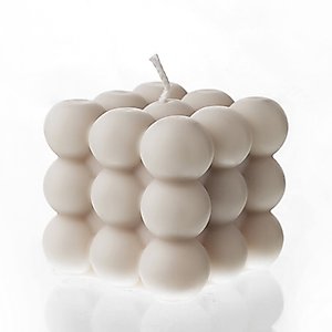 LAWA Bubble Candle - Cube Soy Wax Geometric Candle Elegant Aesthetic Candle Housewarming Gift Home Decor Idea Black | White