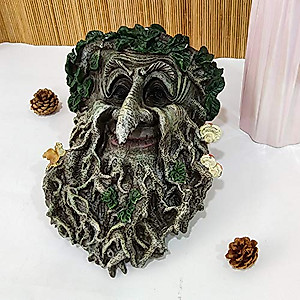 YLSMILE Tree Faces Decor Outdoor Green Man Head Planter Yard Art for Gnomes Garden Decorations Gifts for Gardeners Men