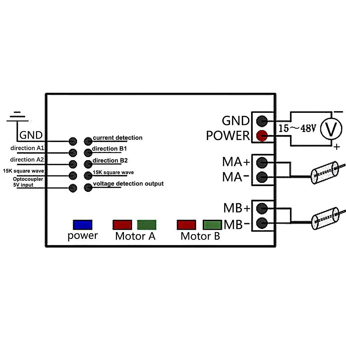 uniquegoods Ultra High Power 100A DC Drive Module Motor Speed Controller Dual Channel H-bridge Optocoupler Isolation Easy Control for Robot Chariot Competition Freescale Games