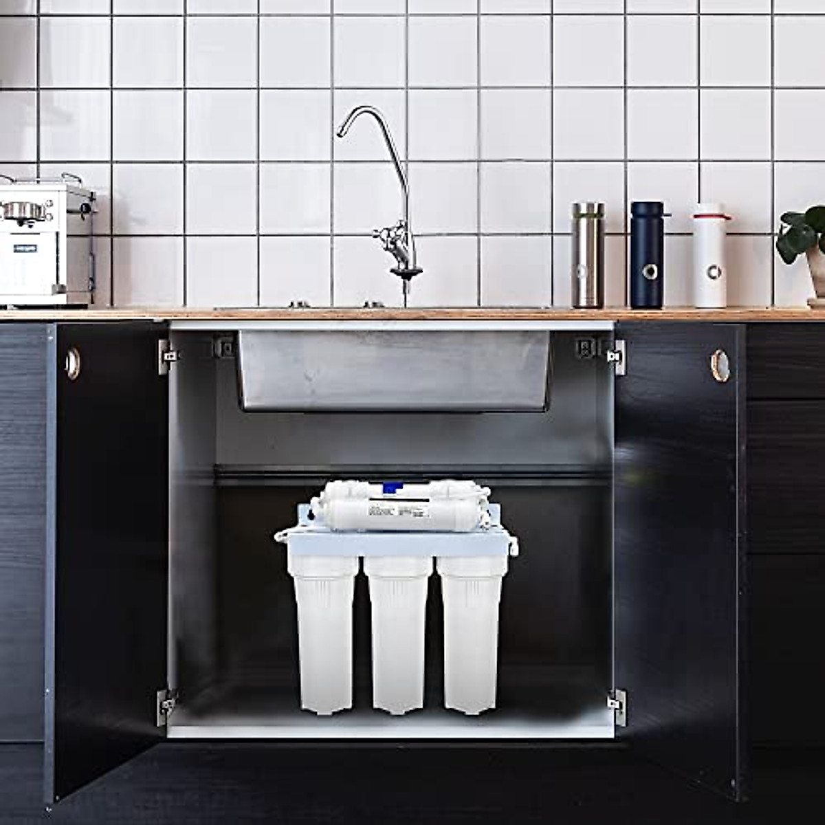 Yescom Water Filter System Ultra-Filtration 5-Stage Under Sink UF Water Purification with Faucet Home Kitchen Hollow Fiber Purifier Kit