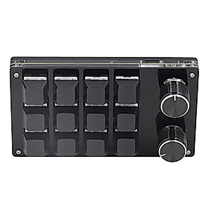 Hosi OSU Gaming Keyboard, Extended Application Mechanical Gaming Keyboard 12 Keys Small DIY Portable Desktop Programmable for Game