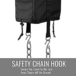 Seven Sparta Electric Jack Cover, 600D Oxford Fabric Universal RV Electric Tongue Trailer Jack Protective Head Cover (Universal Size 18″H x 7 1/2″W x 9″D)