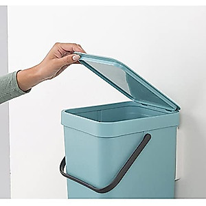 UNNIQ Trash can, 1pc Plastic Rectangular Small Trash Bin, Waste Paper, Trash Bin Container, with Handle, for Bathroom, Kitchen, Home Office, Dormitory Size: 22 * 27.9 * 40.1cm