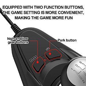 PXN A7 Shifter, 6 +1 Shifter with Handbrake Button and Shift Button for High&Low Gear Universal Shifter for PC(A7)