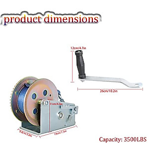 findmall Heavy Duty Hand Winch 3500lbs Hand Crank Strap Gear with 10m (32ft) Strap Manual Operated Two-Way Ratchet ATV Boat Trailer Marine