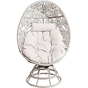 Egg Chair Outdoor Patio Furniture Wicker Swivel Nest Chair for Indoor with Cushion and Pillow