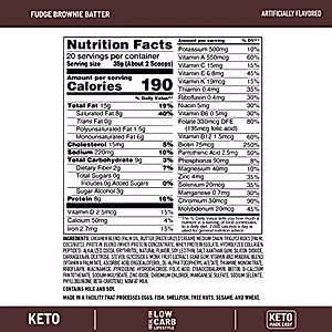 SlimFast Keto Meal Replacement Powder, Fudge Brownie Batter, Low Carb with Whey & Collagen Protein, 10 Servings (Pack of 2) (Packaging May Vary)