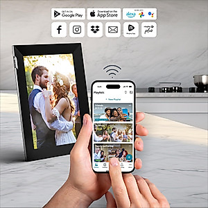 Nixplay Digital Touch Screen Picture Frame with WiFi - 10.1” Photo Frame, Connecting Families & Friends (Black/Silver)