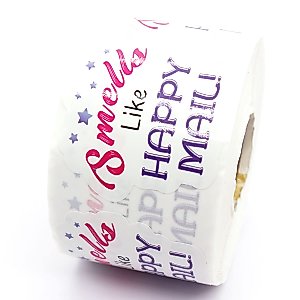 Littlefa Funny Smells Like Happy Mail Stickers,Mail Stickers,Small Business Stickers,Envelopes Seal Stickers,Cute Mail Packaging Stickers 500 PCS