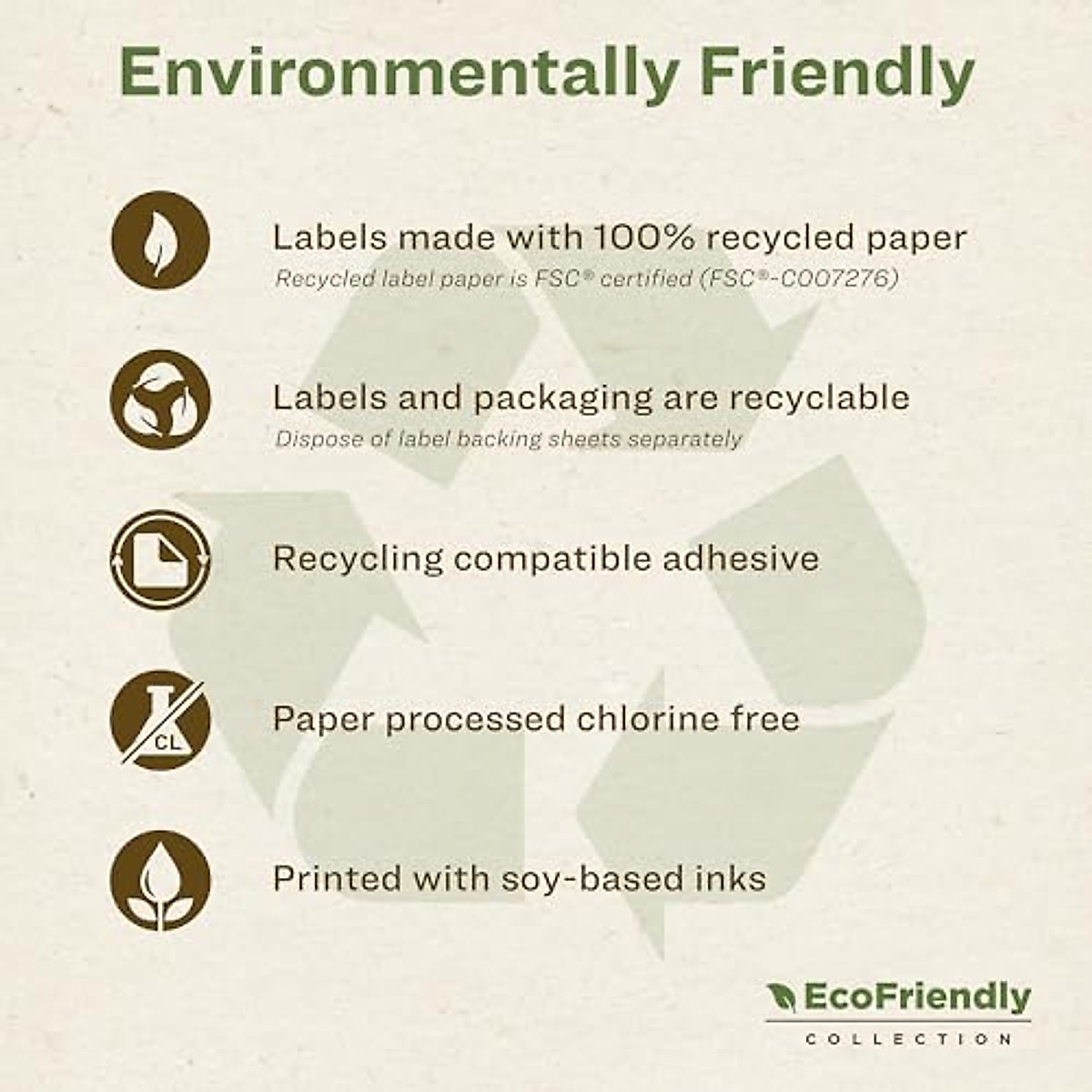 Avery EcoFriendly Recycled Address Labels, 1" x 2-5/8", White, Permanent Label Adhesive, 3,000 Printable Labels (48460)