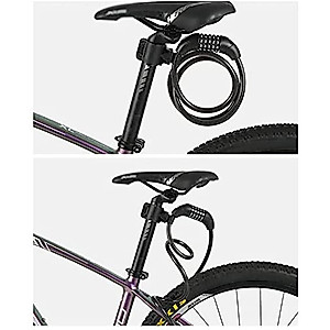 VIGAT High Security 5-Digit Combination Lock for Bicycle Lock, Anti-Theft Mountain Bike Bicycle Lock, Black