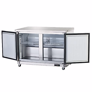 Arctic Air AUC48F 48" Two Section, Two Door Worktop Undercounter Freezer - 12 Cubic Feet, Silver, 115v