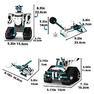 Suplanet STEM Robot Toys for 8-14, 12 in 1 Remote Control Robot Toys for Kids, Programmable Building Robot Kit Birthday Present for Science Educational(469 Pcs)