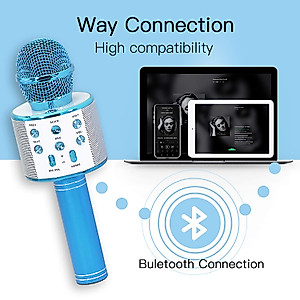 Keyian Toys for 2 3 4 5 6 Year Old Girls, Bluetooth Karaoke Microphone with Speaker for Kids Boys Girls Gifts Age 6-8 10-12