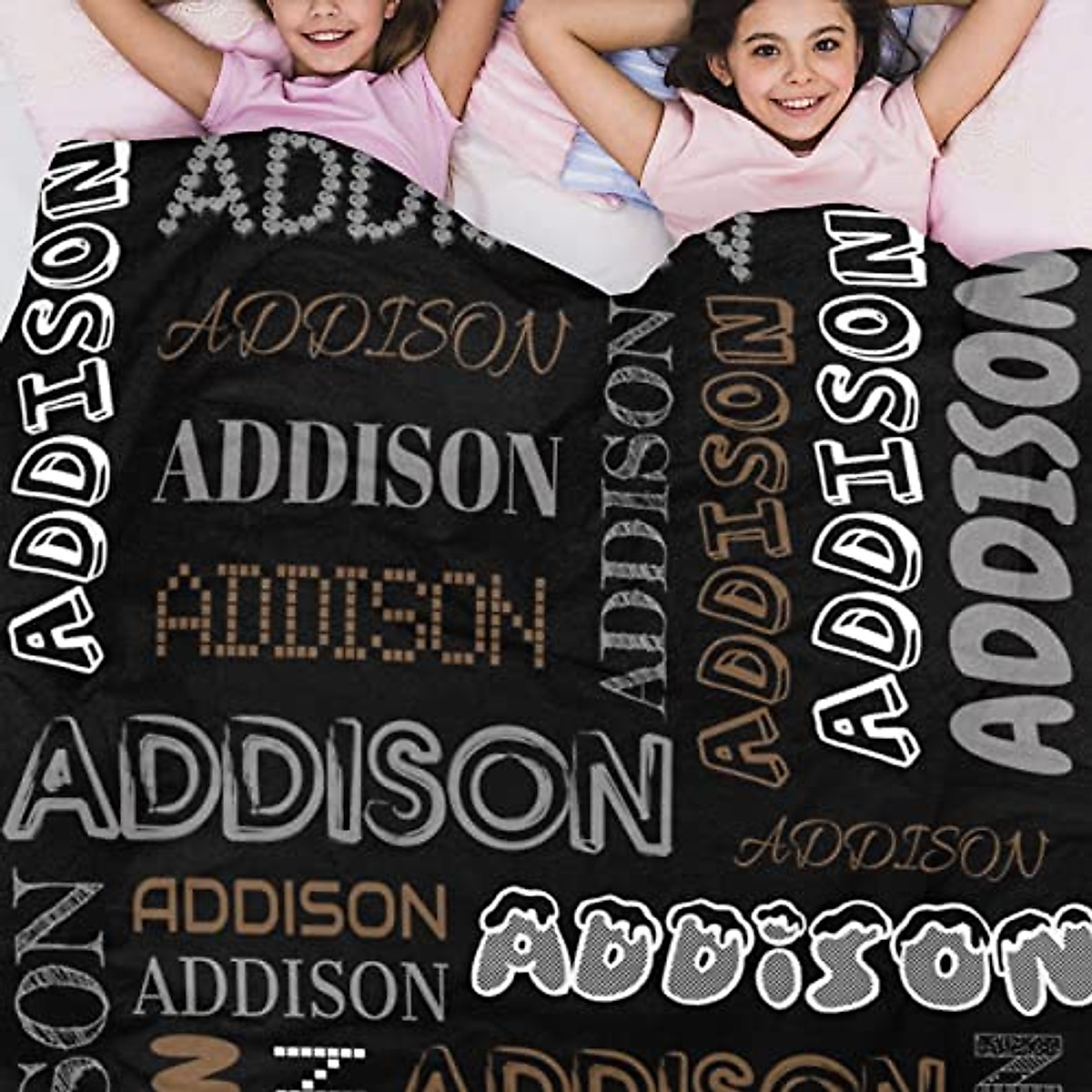 Seamaid Personalized Blanket with Name Custom Baby Blanket for Boy Girl Customized Name Blankets for Adults Custom Name Gifts for Christmas Thanksgiving Birthday Valentines Day (60''x80'')