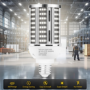 45W 2 pack LED Corn Light Bulb,400W Equivalent 5000K Commercial Grade Daylight E26/E39 6000LM Medium Mogul Base LED Lamp,Large Area Lights For Outdoor Indoor Garage Warehouse street Factory Bay Light