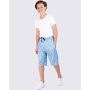 5 Pack Big Boys Youth Teen Printed Shorts Kids Dry Fit Sport Active Mesh Basketball Soccer Running Workout Tennis Gym 12-14