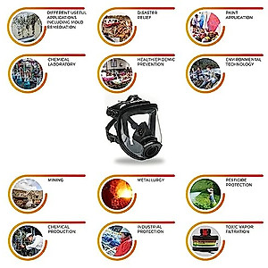 MIRA SAFETY M Certified Full Face Gas Mask Respirator SuperView - 1 Year Full Manufacturer Warranty Mask