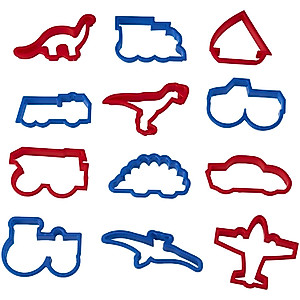 Boy's Plastic Cookie Cutters in a Plastic Jar, 12 designs