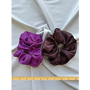 Satin Scrunchies, 6 Pieces For Hair, Big Satin Hair Ties, Ponytail Holder, Soft And Satin Silk Fabric Hair Scrunchies, P12