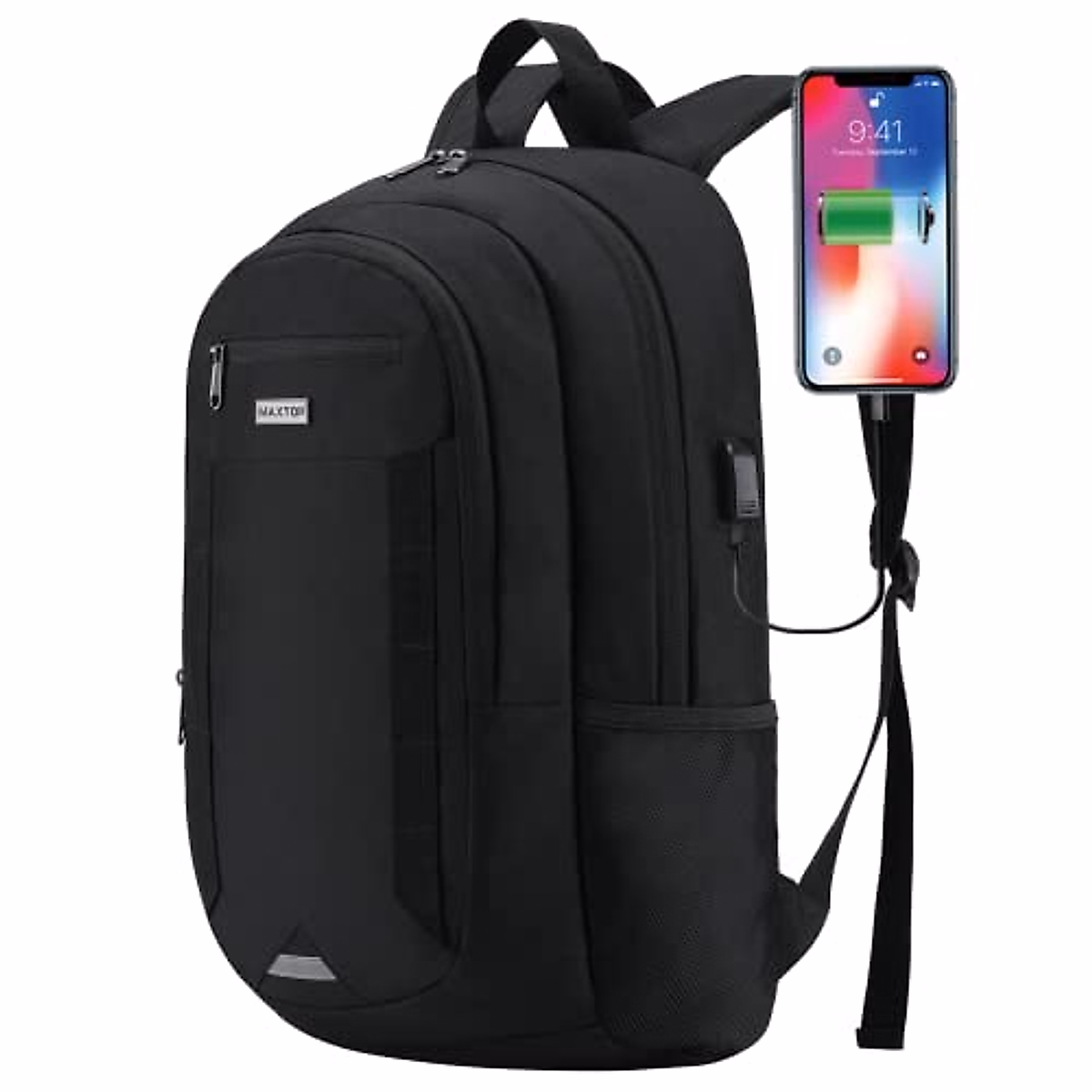 MAXTOP Laptop Backpack Business Computer Backpacks with USB Charging Port College Bookbag Fits Laptop up to 17 inch