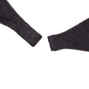 Garter Belt and Stockings - Women's Black Lace Metal Clips Suspender Belt With Thigh High Stockings