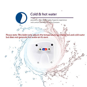 ABHQP - Dual Nozzle Hot and Cold Bidet- Self Cleaning Hot and Cold Water Bidet Non-Electric Mechanical Bidet Toilet Attachment - with Temperature (Silver)