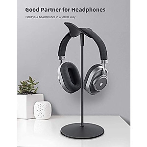 Lamicall Headphone Stand, Desktop Headset Holder - Desk Earphone Stand, for All Headsets Such as Airpods Max, HyperX Gaming Headphones, Beats/Sony/Sennheiser Music Headphones - Black