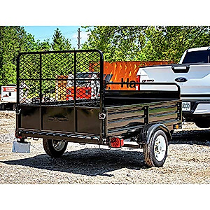 Detail K2 MMT5X7-DUG 5 ft. x 7 ft. Multi Purpose Utility Trailer Kits with Drive Up Gate (Black Powder-Coated)