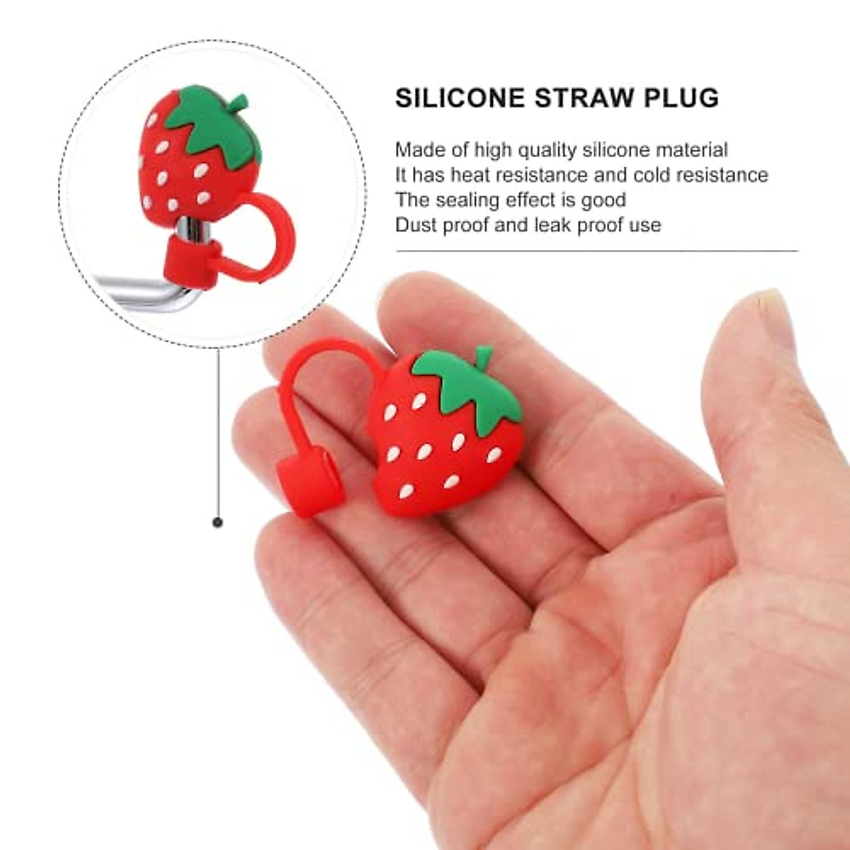 4/6Pcs Silicone Straw Tips Cover, Lovely Cartoon Reusable Drinking Straw Plugs, Reusable Straw Tips Lids for Straws,Reusable Straws Shape Straw Protector (Mixed Style)