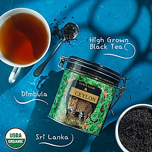 Pantenger Ceylon Tea Loose Leaf. 3.5 Ounce (50 Servings). USDA Organic Black Tea Leaves from Dimbula, Sri Lanka. High Grown Ceylon Tea. Packed in USA.